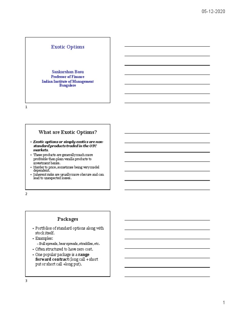 What Are Exotic Options? | PDF | Option (Finance) | Put Option