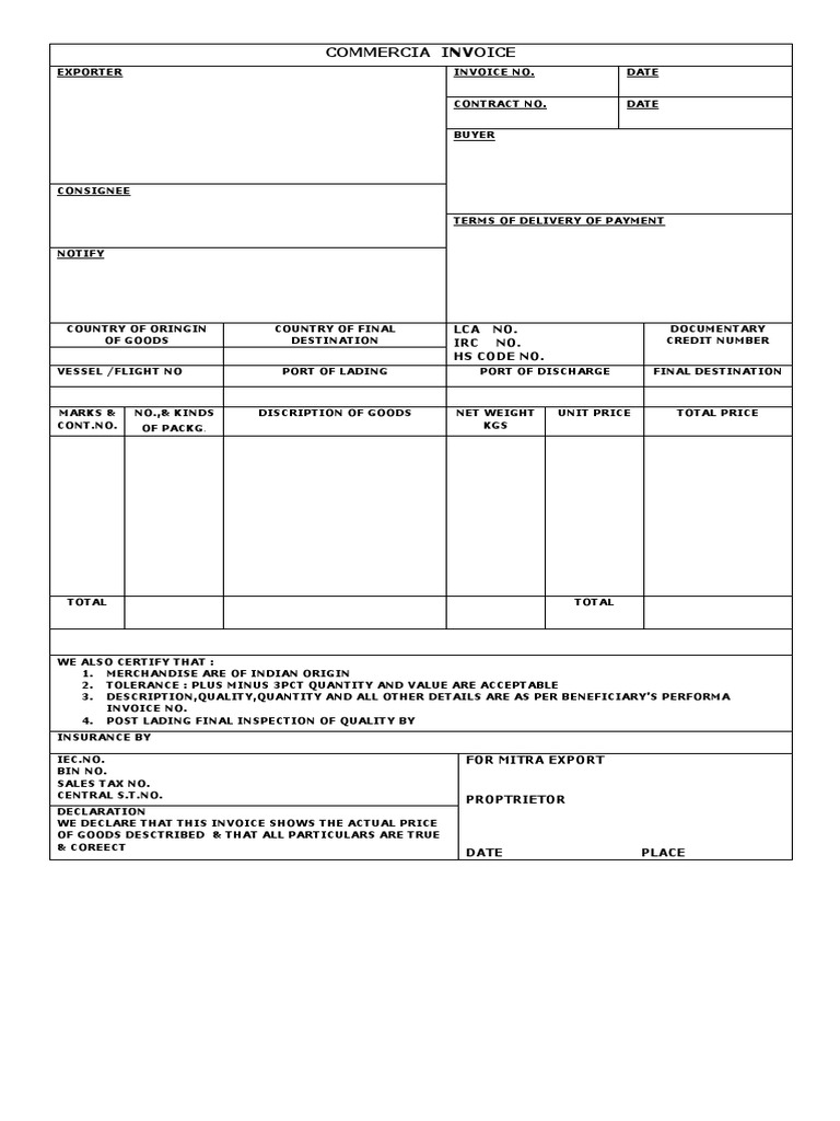 Commercial Invoice | PDF