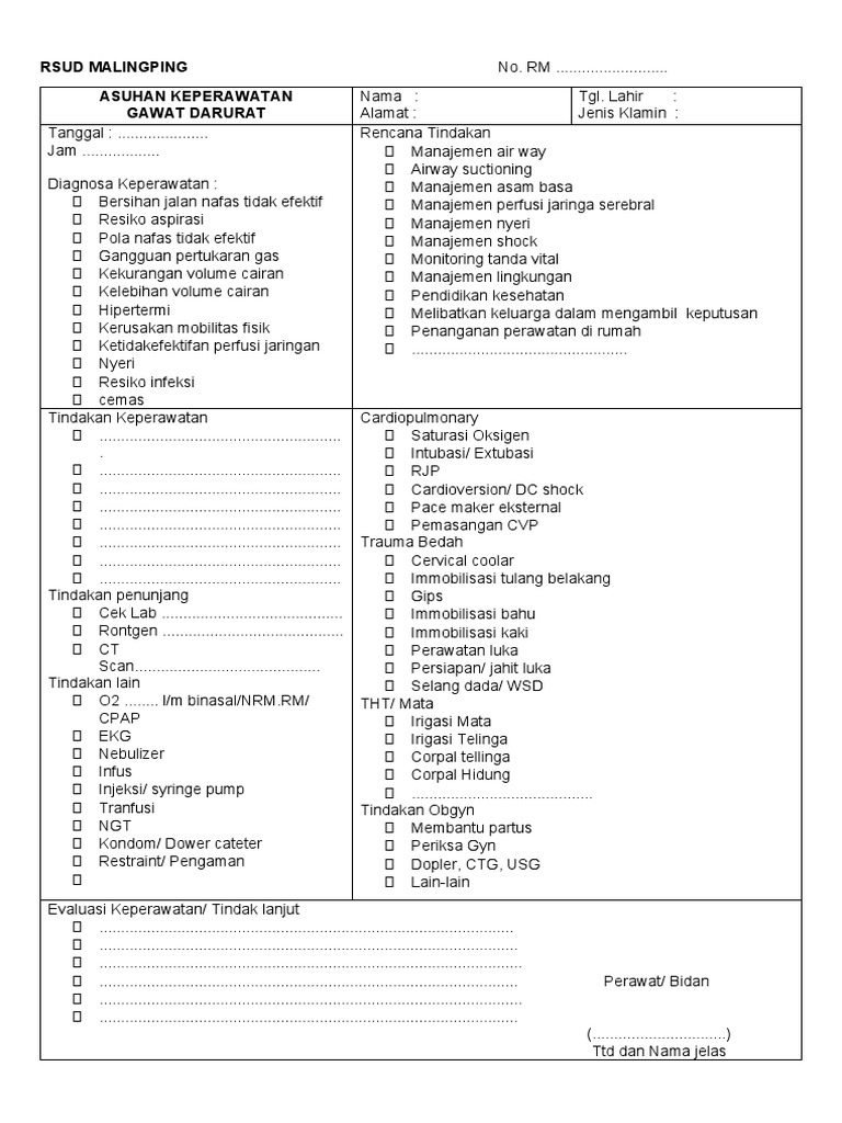 Form Askep Gadar | PDF