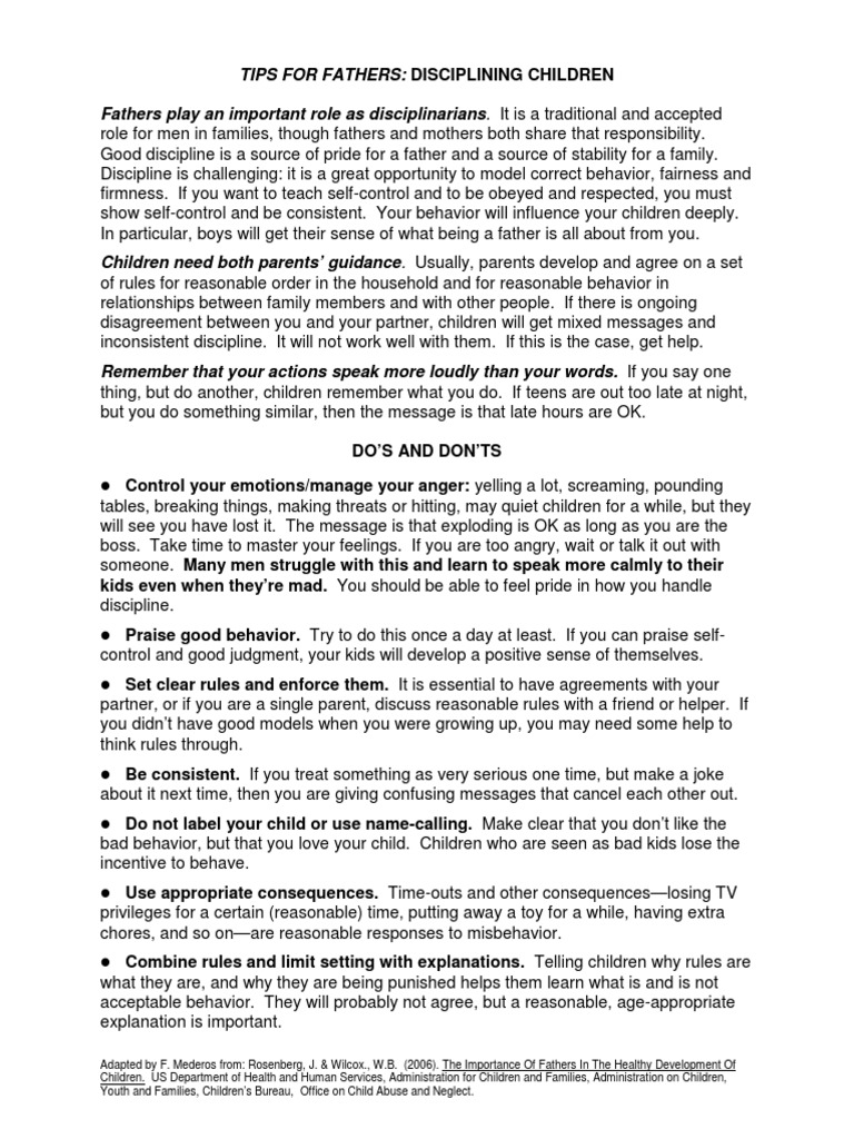 Tips For Fathers Disciplining Children | PDF | Anger | Behavior