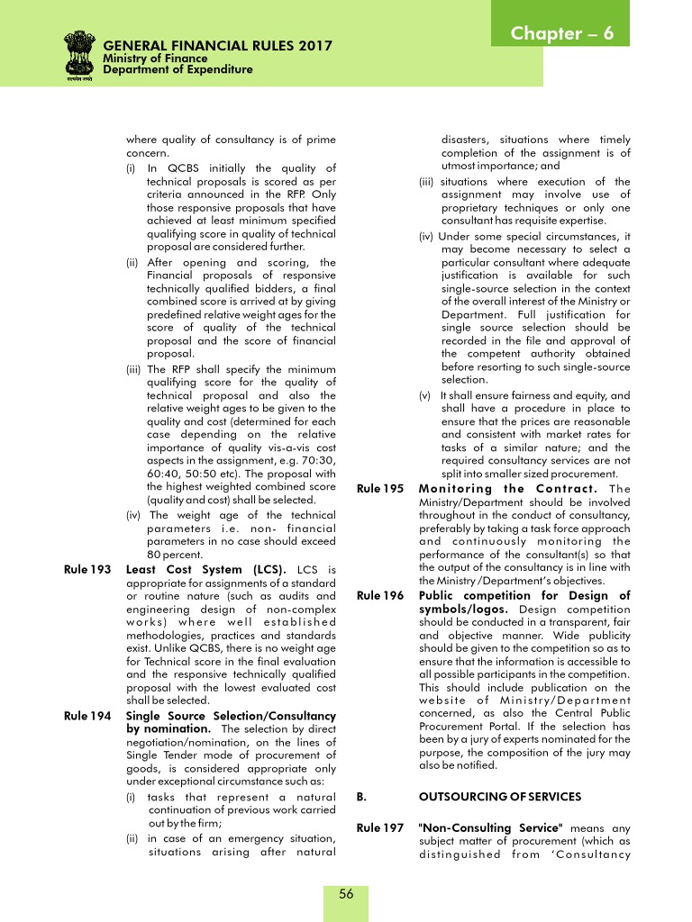 Chapter - 6: General Financial Rules 2017 | PDF | Business | Government