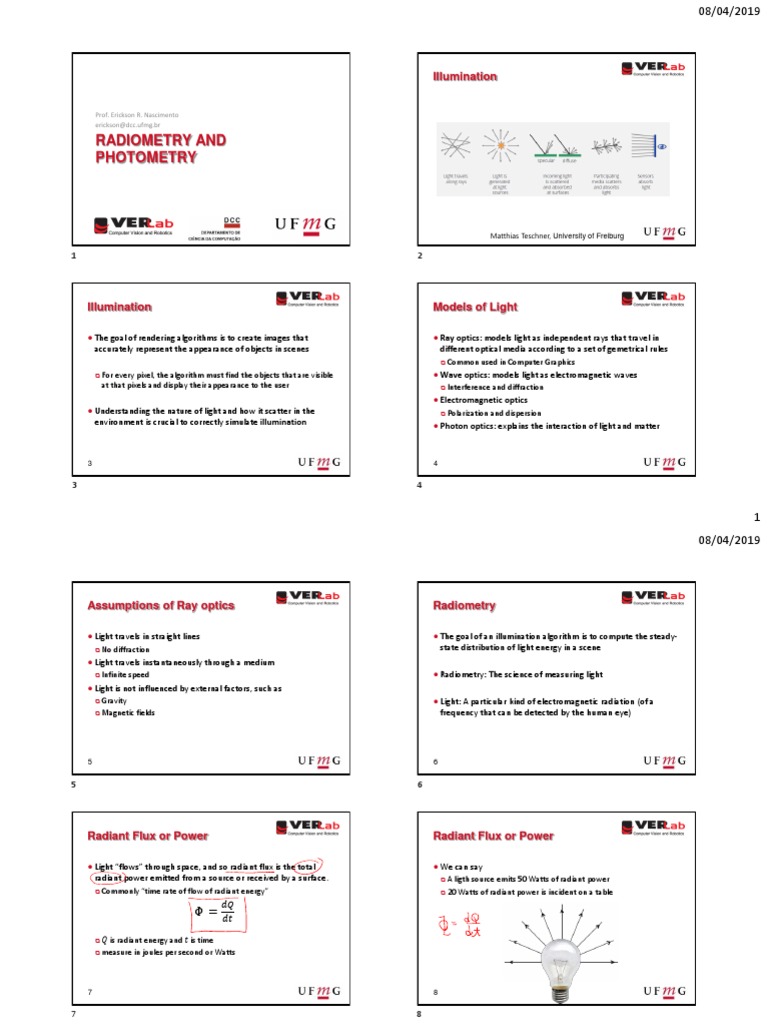 3 - Cg-2019-03-Radiometry-And-Photometry | PDF | Light | Electrodynamics
