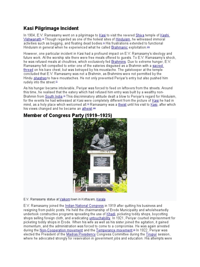 Erode Venkatappa Ramasamy Kasi Incident | PDF | Indian Religions | Religion And Belief