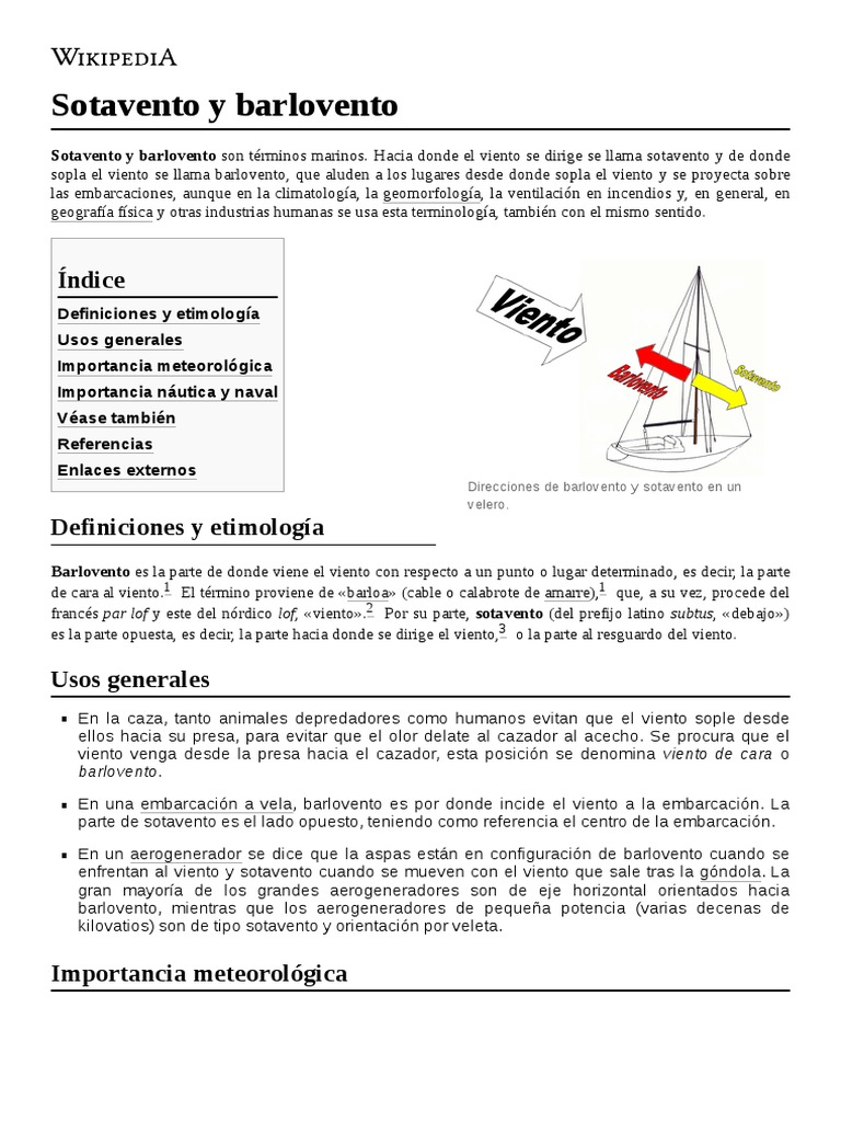 Sotavento y Barlovento | PDF | Barlovento y sotavento | Navegación