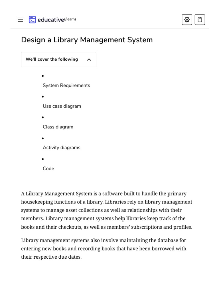 Design A Library Management System | PDF | Class (Computer Programming ...