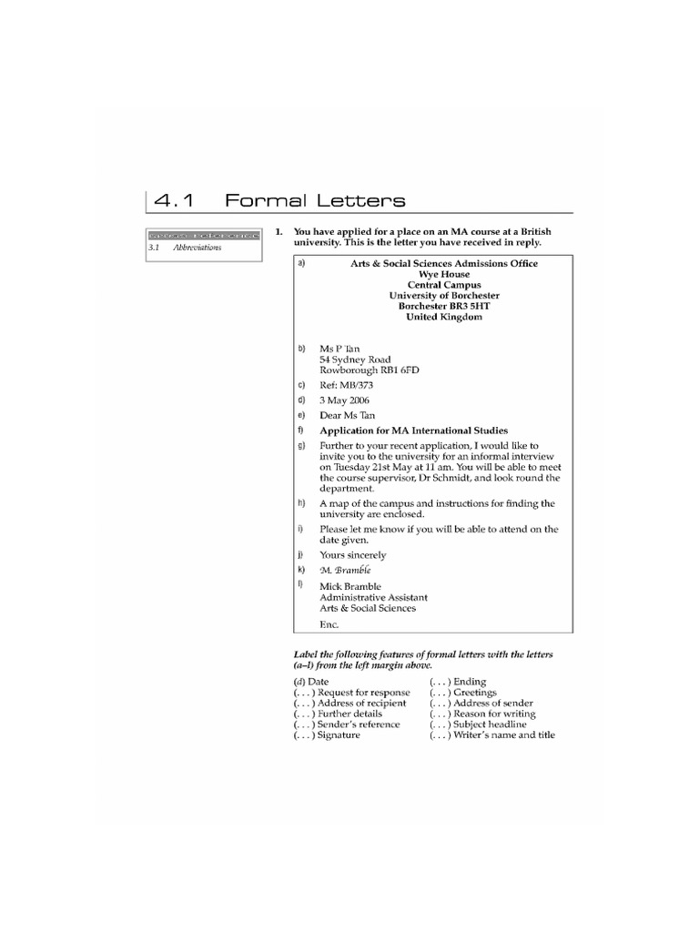 Witing Formal Letters | PDF