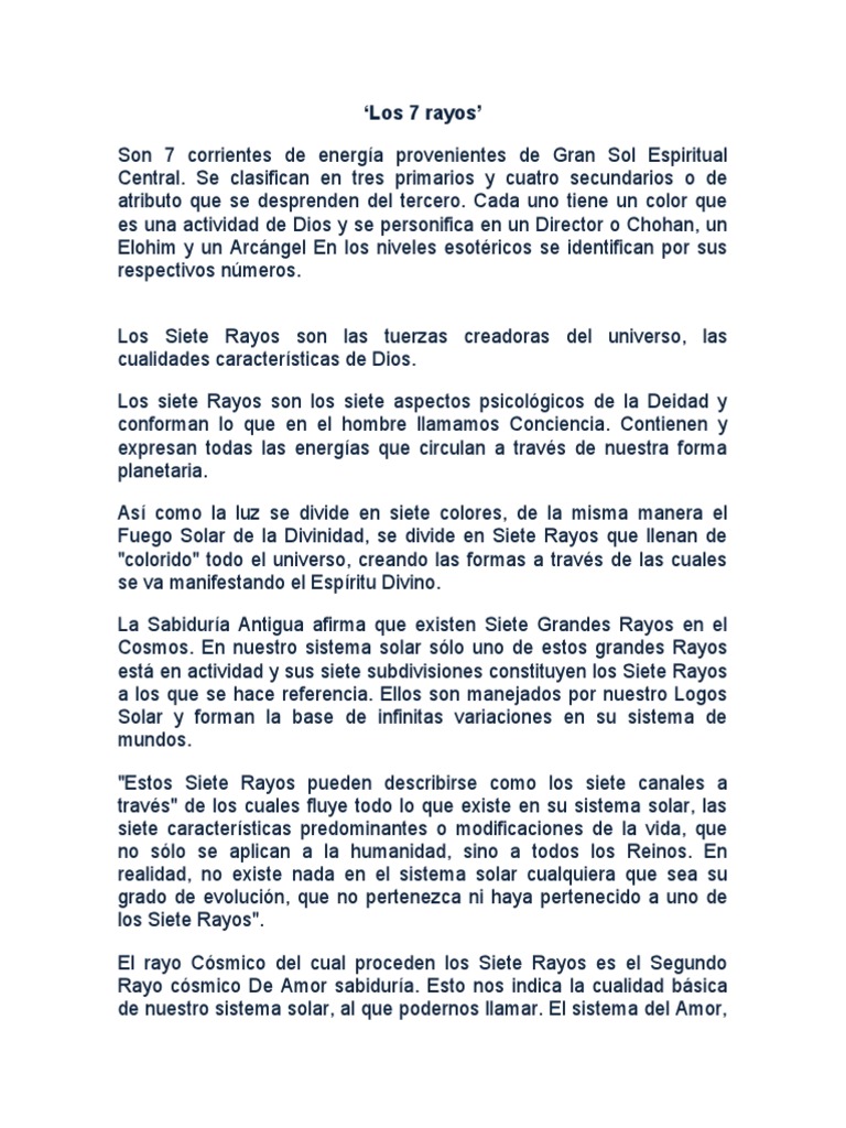 Los Siete Rayos: Energías Divinas | PDF | Alma | Amor