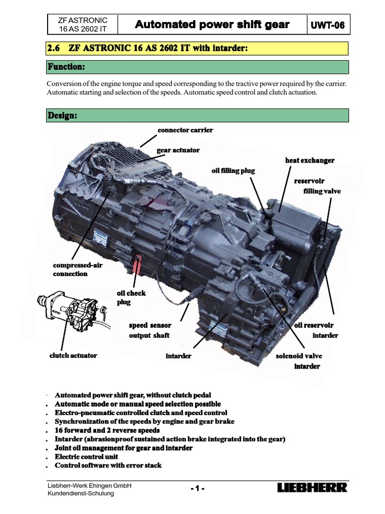 ZF Astronic 16-Speed Gearbox Overview | PDF | Automatic Transmission ...
