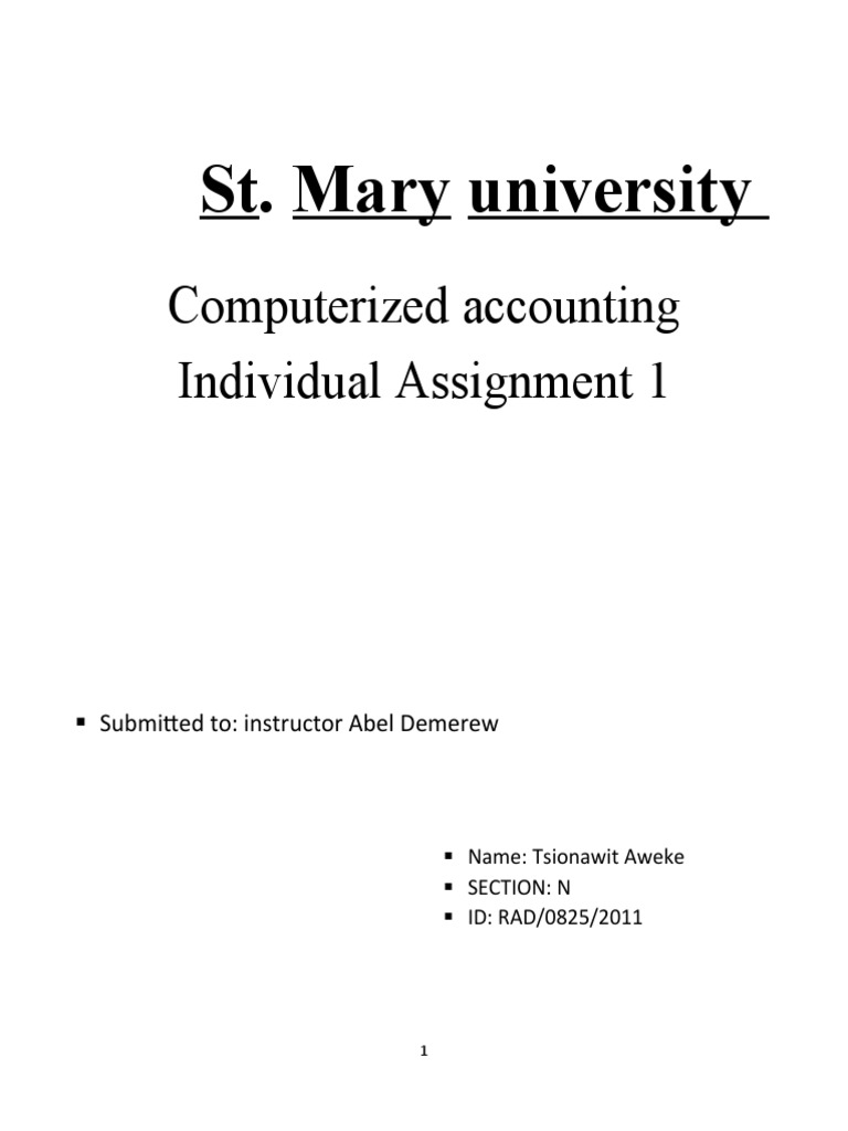 Computerized Accountin Assignment 1 | PDF | Debits And Credits | Computing