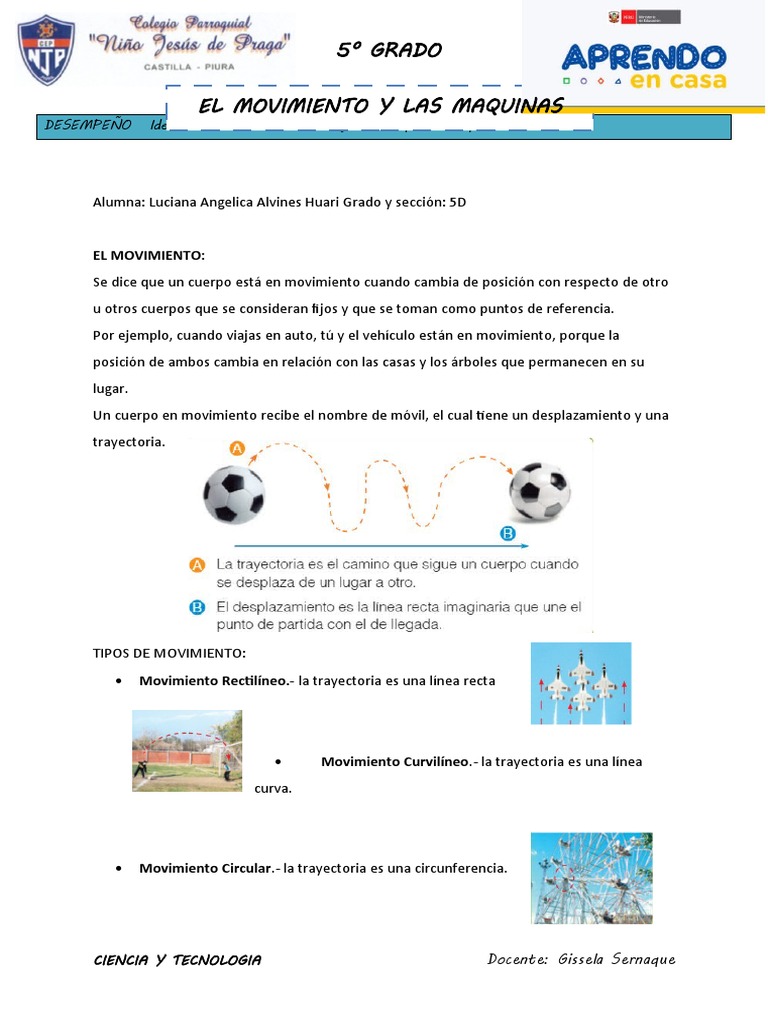El Movimiento y Las Maquinas | PDF | Trayectoria | Máquinas