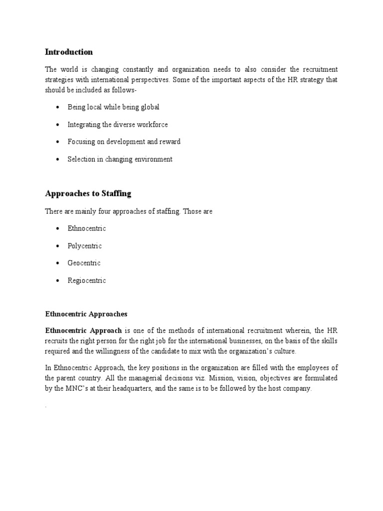 Ethnocentric Approaches Ethnocentric Approach Is One of The Methods of ...