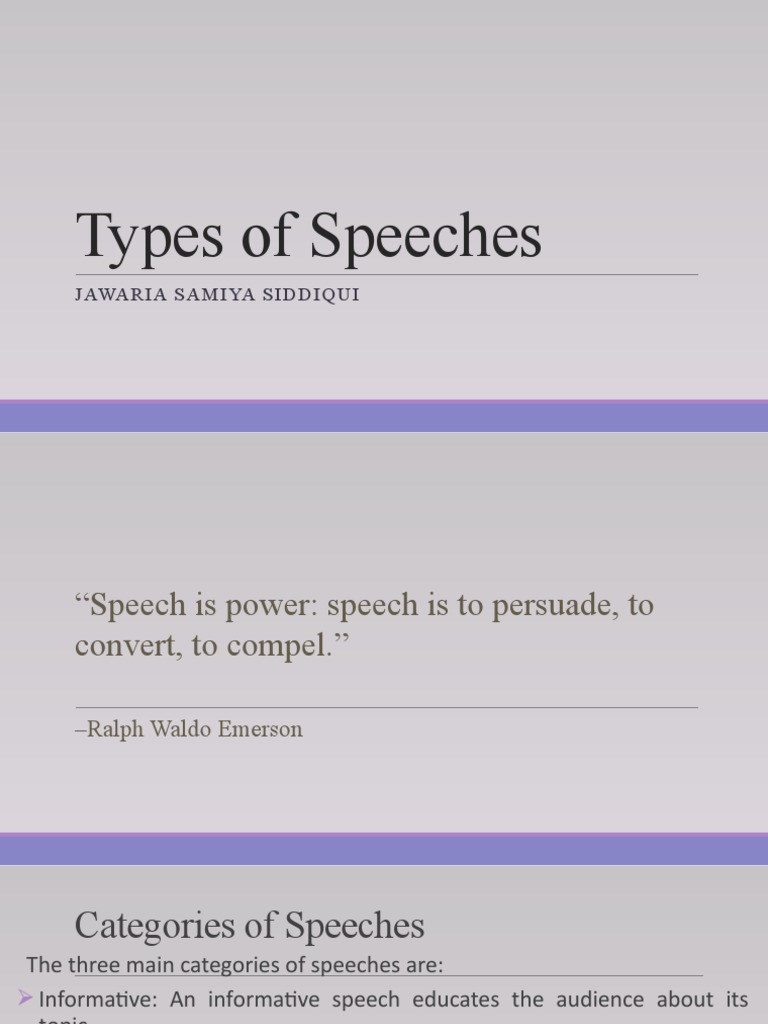 Types of Speeches | PDF | Persuasion | Reason