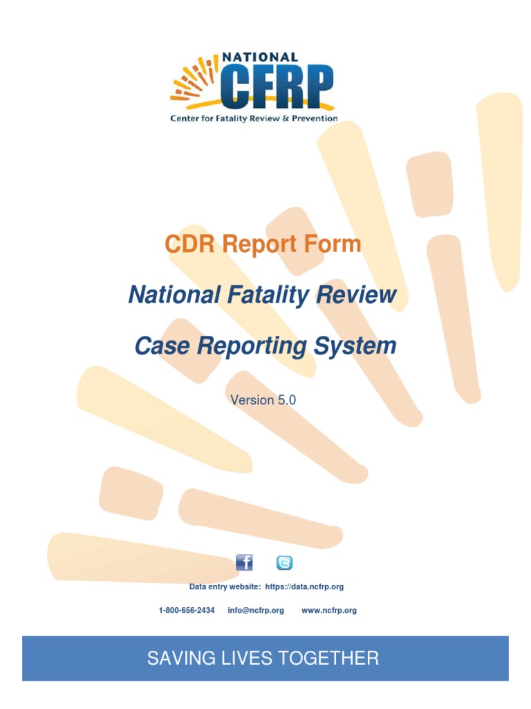 CDR Report Form: National Fatality Review Case Reporting System | PDF ...