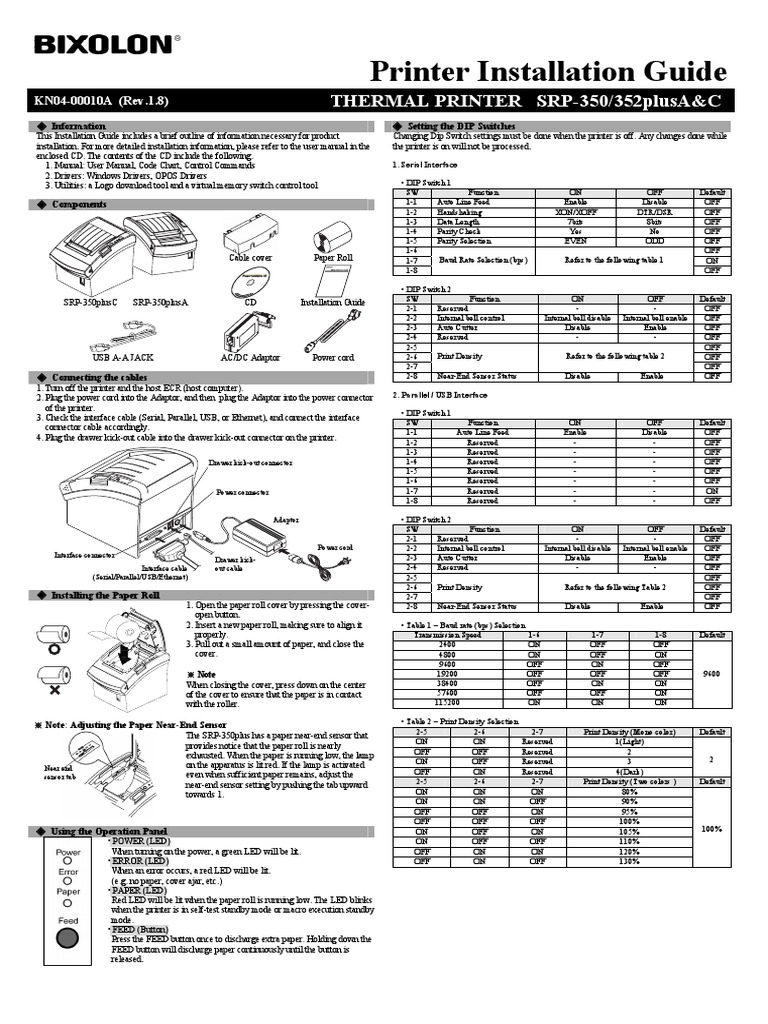 Guia Rapida Srp-350plus PDF | PDF | Printer (Computing) | Electrical Connector