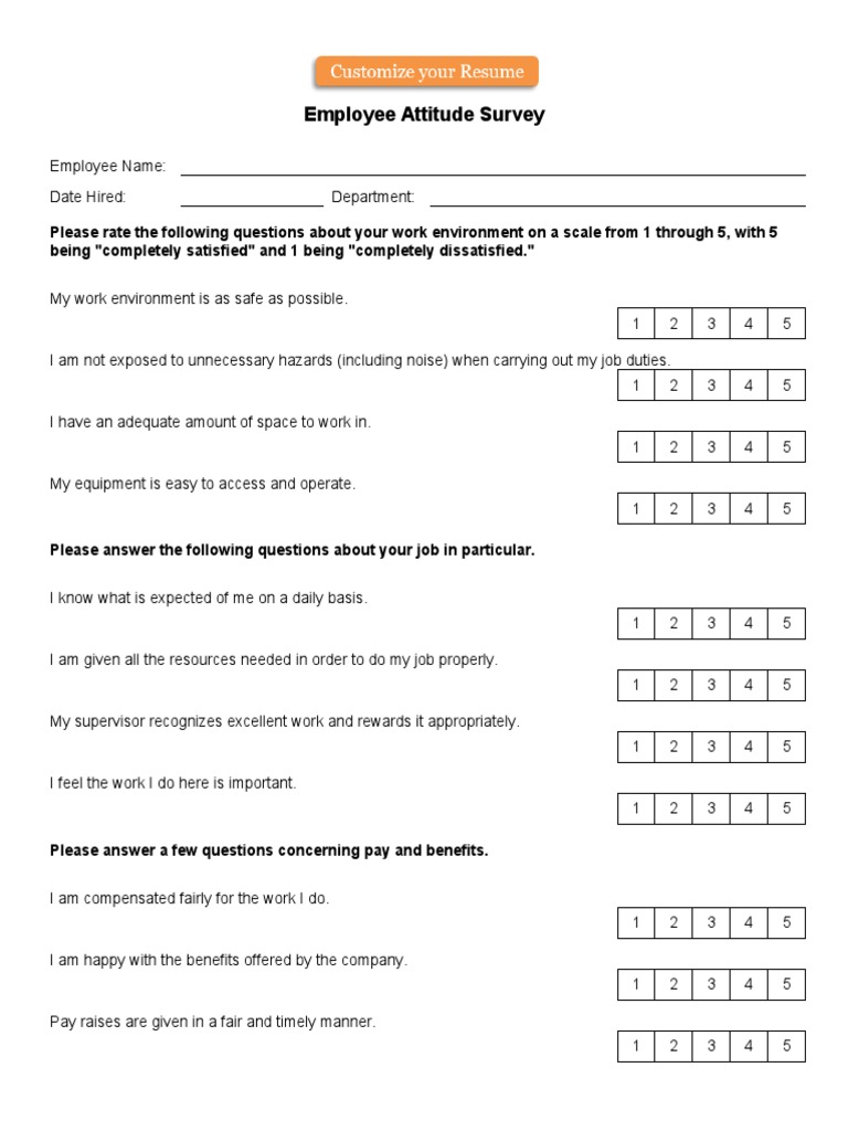 Employee Attitude Survey | PDF | Copyright | Employment