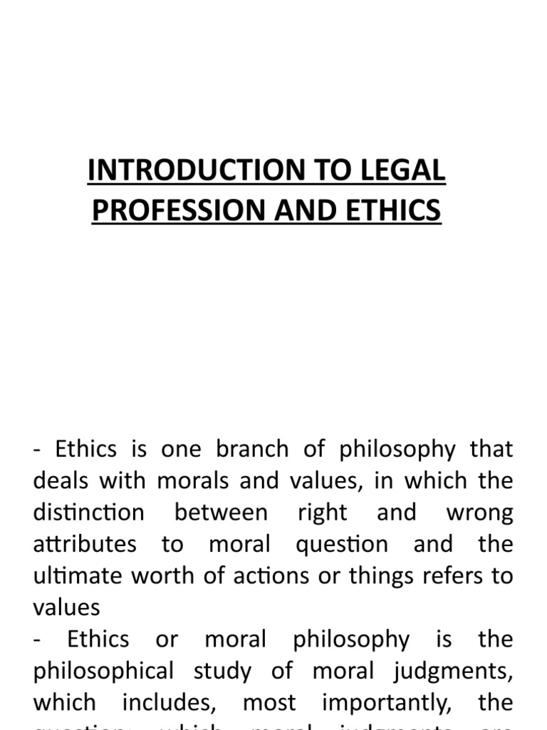Introduction To Legal Profession and Ethics | PDF | Utilitarianism ...