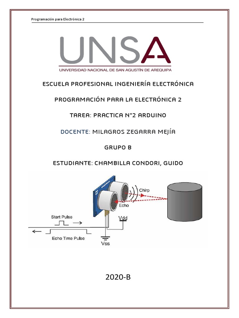 Tarea N° 2 Arduino PDF | PDF | Sensor | Ultrasonido