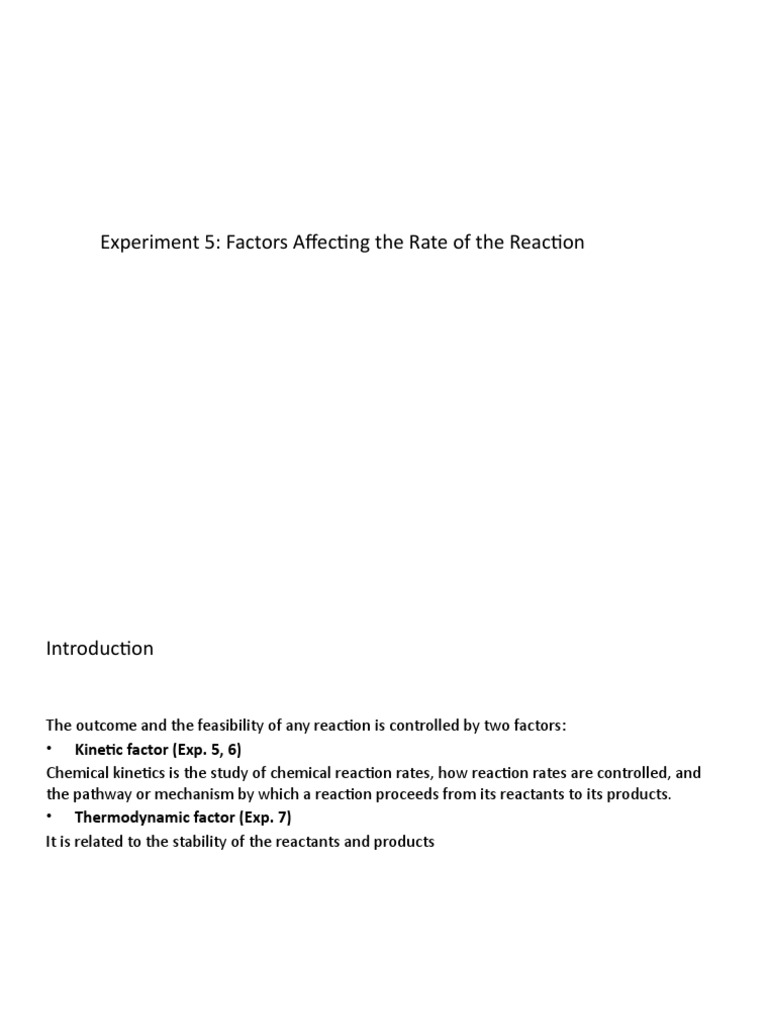 Factors Affecting Chemical Reaction Rates | PDF | Reaction Rate ...