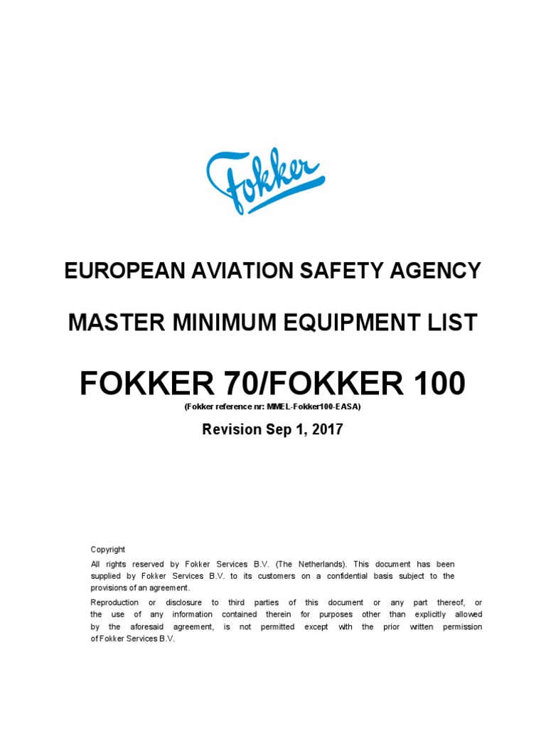 Mmel Fokker100 Easa - 2 PDF | PDF | Instrument Flight Rules | Visual ...
