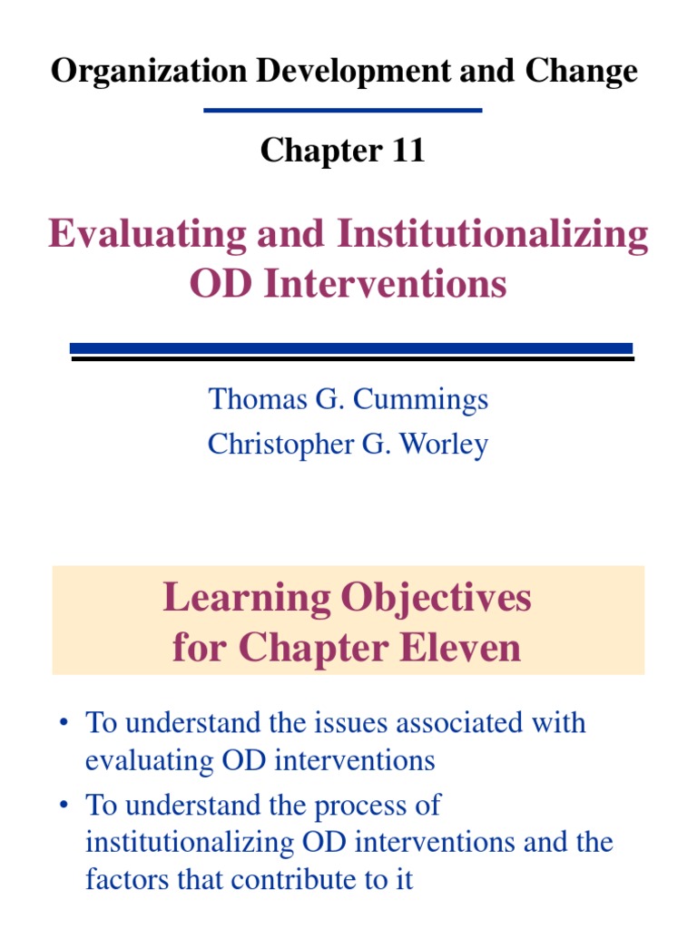 Evaluating and Institutionalizing OD Interventions | PDF | Validity ...