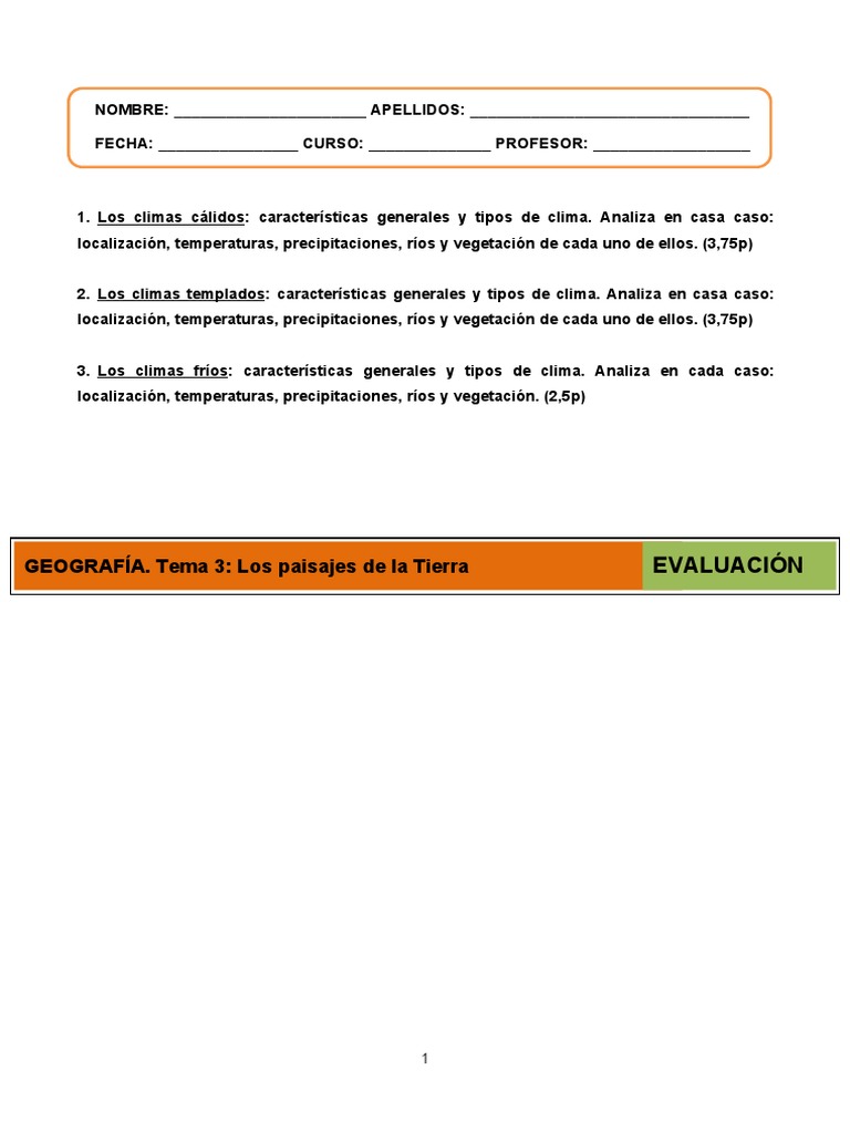Geo 1º ESO - T3 Los Paisajes de La Tierra | PDF