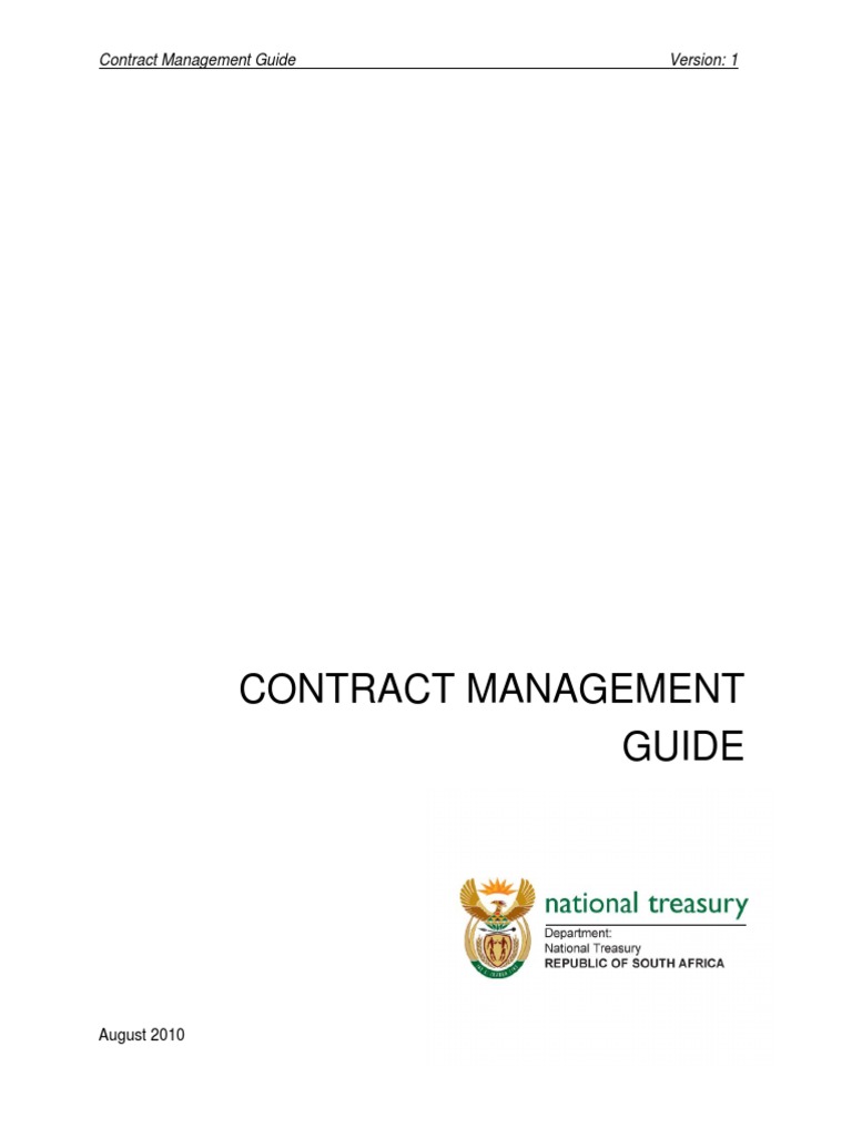 Contract Management Guide - Ver 1 2010 | PDF | Supply Chain Management ...