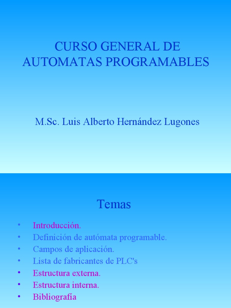 Curso General de Automatas Programables | PDF | Controlador lógico ...