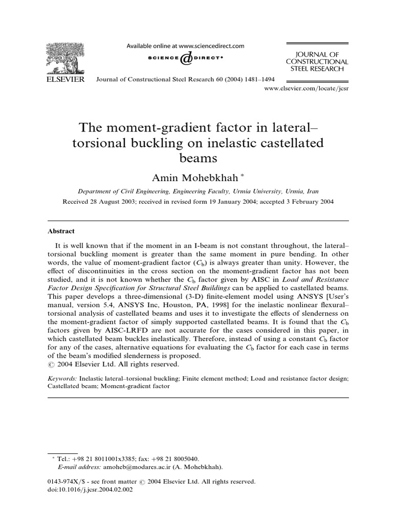 The Moment-Gradient Factor in Lateral-Torsional Buckling On Inelastic ...