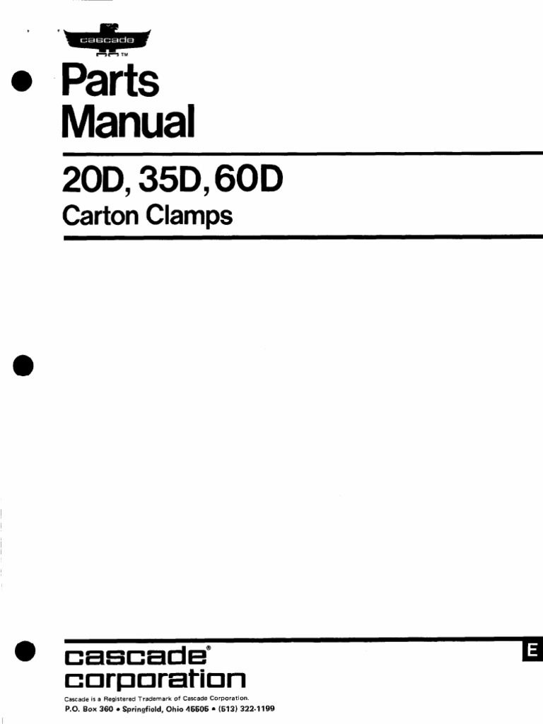 Cascade Carton Clamp Parts Manual | PDF | Manufactured Goods | Equipment