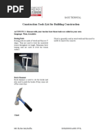 Construction Tools List With Pictures | PDF | Concrete | Tools