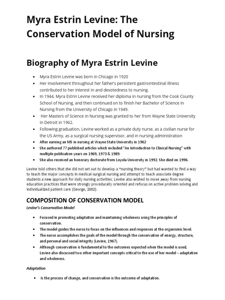 Myra Estrin Levine | PDF | Nursing | Integrity
