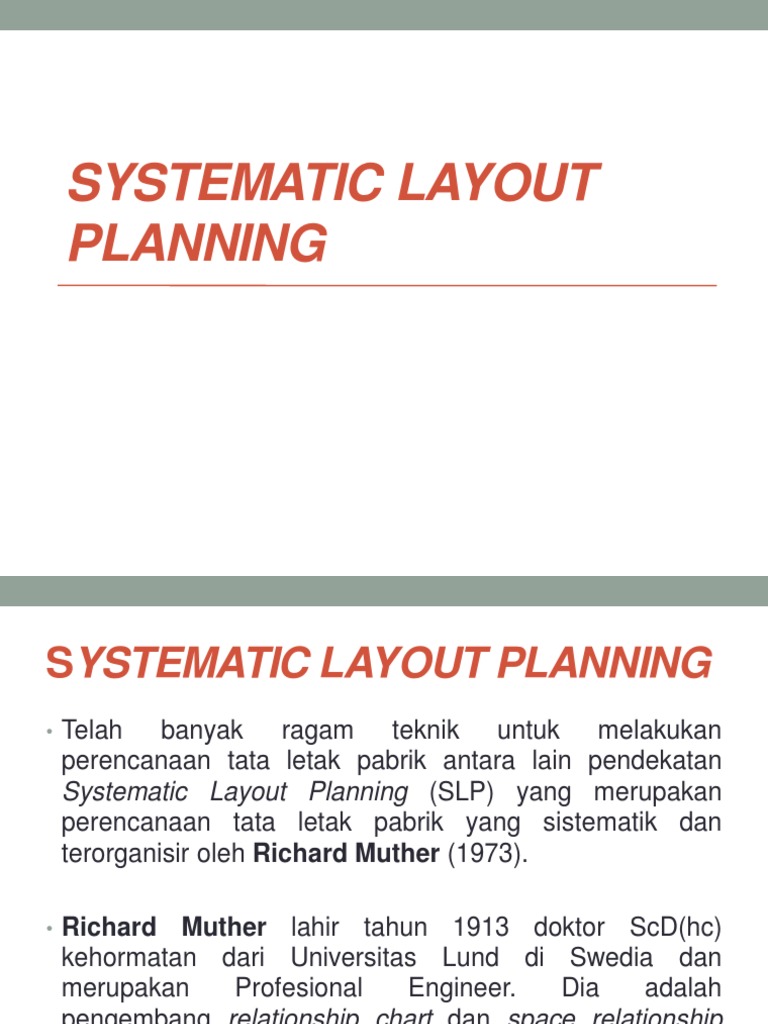 Systematic Layout Planning | PDF | Seni | Teknologi & Rekayasa