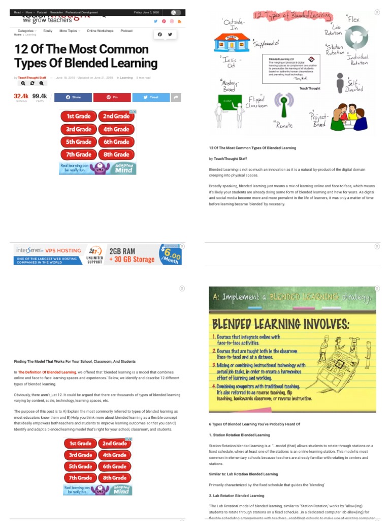 12 Different Types of Blended Learning | PDF | Project Based Learning ...