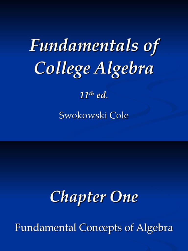 Fundamentals of College Algebra | PDF | Fraction (Mathematics ...