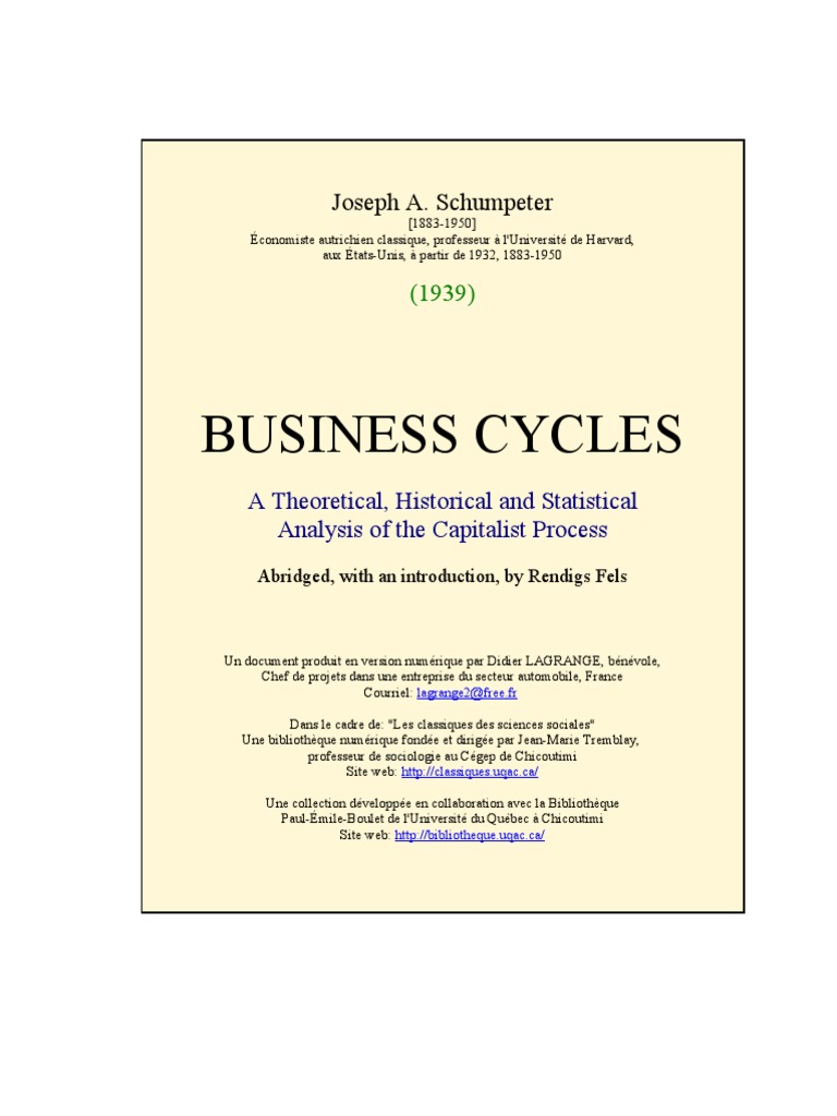 Schumpeter Business Cycles | PDF