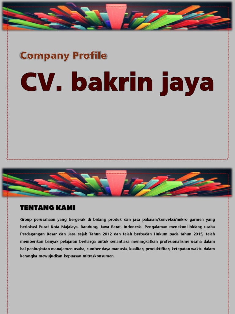 Company Profile CV. BAKRIN JAYA rIFA OK | PDF