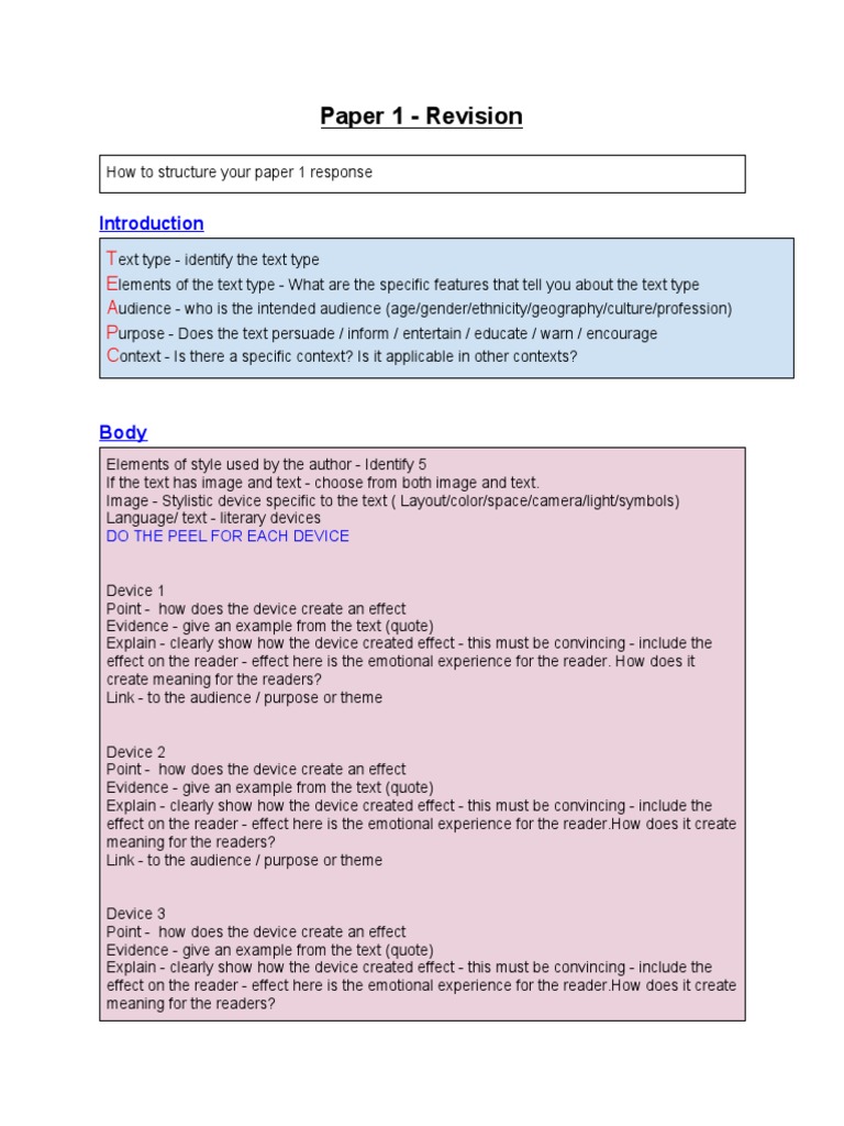 Paper - One - Guide - Ib English | PDF | Semiotics | Cognition