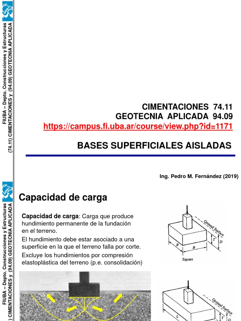 U1 Bases Aisladas | PDF | Fundación (Ingeniería) | Ciencia de los materiales