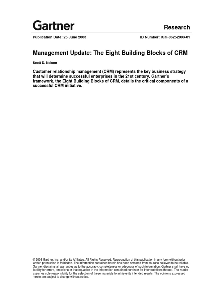 The Eight Building Blocks of CRM Scott D | PDF | Customer Relationship ...