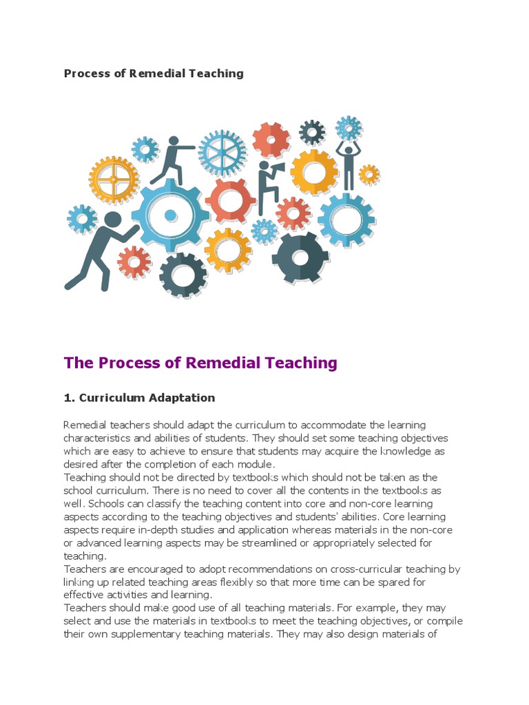 Process of Remedial Teaching | PDF | Teachers | Classroom