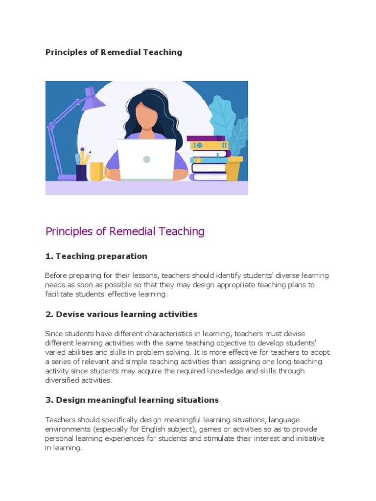 Principles of Remedial Teaching | PDF | Learning | Teachers