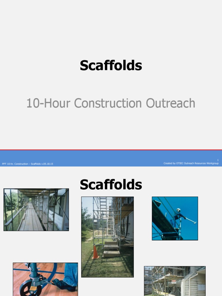 Scaffolds: 10-Hour Construction Outreach | PDF | Occupational Safety ...