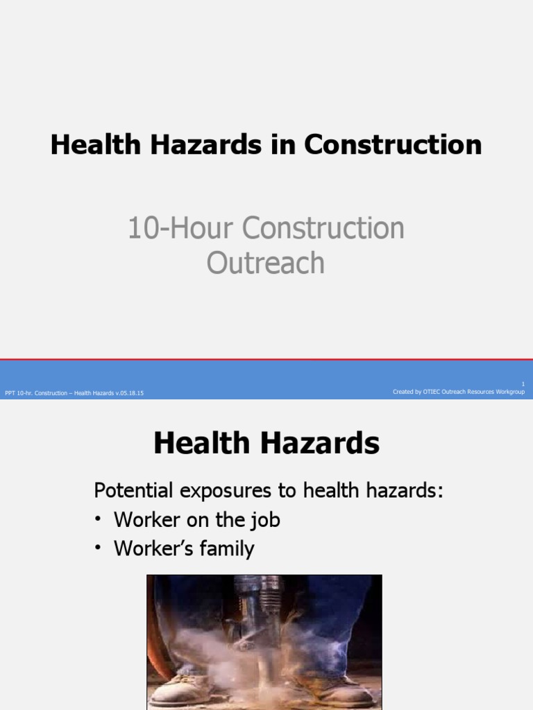Construction - Health Hazards - v.05.18.15 | PDF | Personal Protective ...