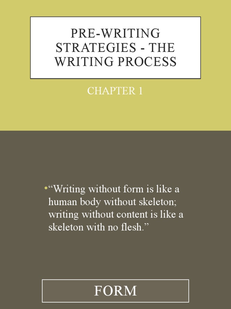 PRE-WRITING STRATEGIES - THE WRITING PROCESS | PDF