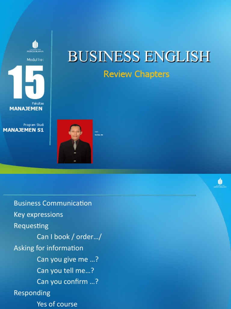 Business English | PDF | Question | Verb