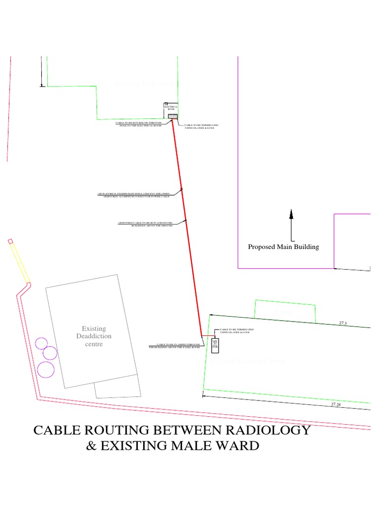 Cable Route From Isolation To Radiology | PDF | Electric Power | Wire