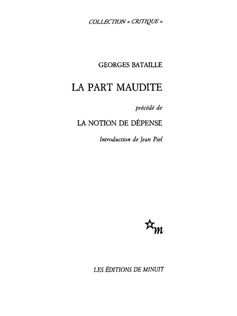 La Part Maudite - Bataille PDF | PDF