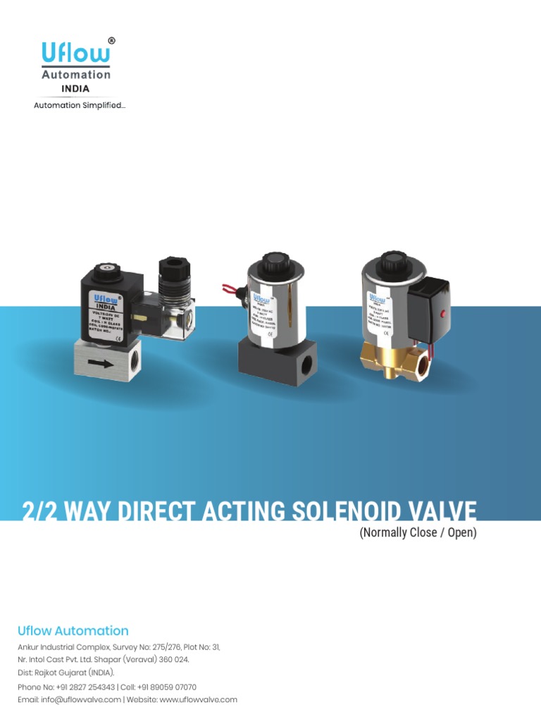 Uflow Direct Acting Solenoid Valve Guide | PDF | Valve | Building Materials