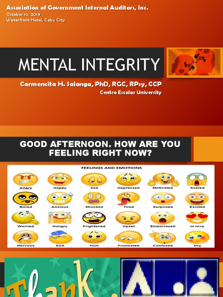 Mental Integrity - Ms. Carmencita Salonga, PHD | Download Free PDF ...