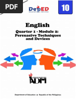 English: Quarter 2 - Module 2: Key Structural Elements and Language Features of An Argumentative ...